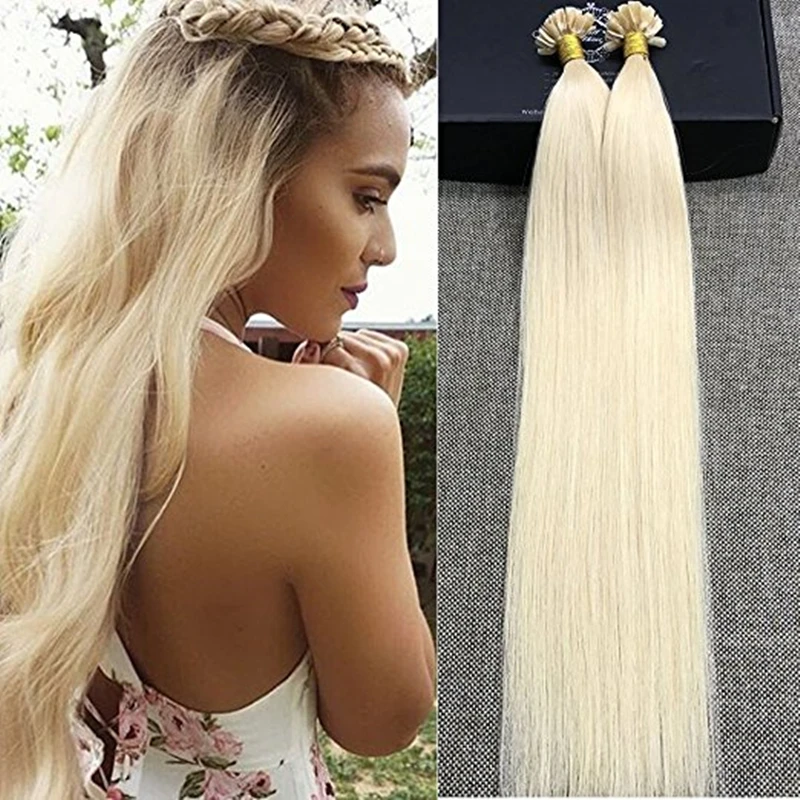 Full Shine Natural Keratin Capsule Pre Bonded U Nail Tip Hair
