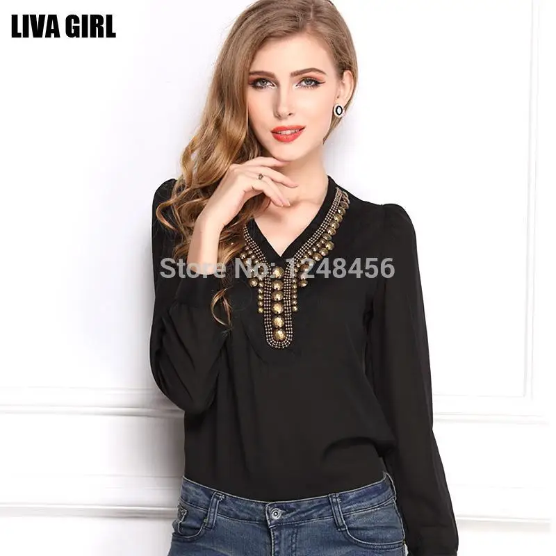 2015 summer new European and American women fashion color solid V neck ...