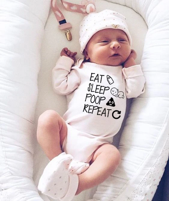 Infant-Outfit-Eat-Sleep-Poop-Repeat-Baby-Girls-Boys-Jumpsuit-Letter ...