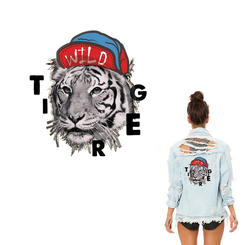 XC Ironing on Patches Clothes Animal Stickers Funny Sport Tiger Patch ...