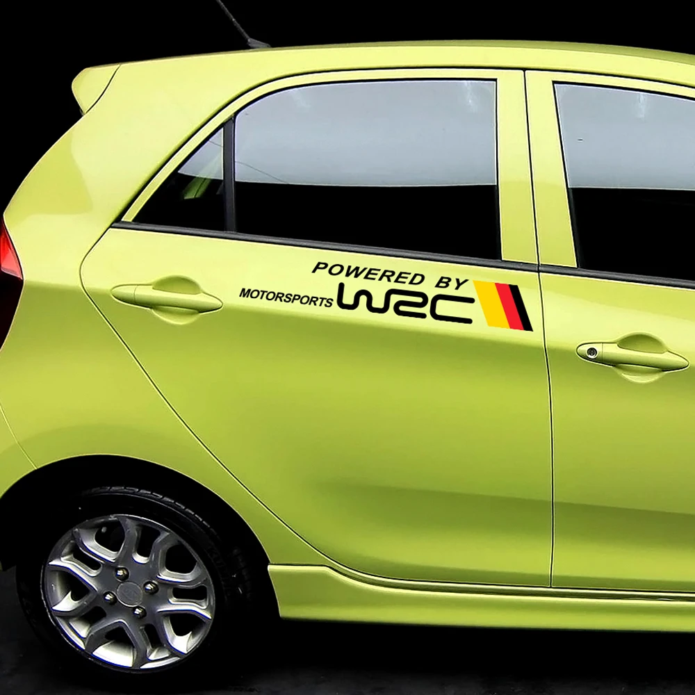2PCS Car Door Side WRC Sticker For Audi A3 A4 B8 B6 B7 Opel Ford Focus ...