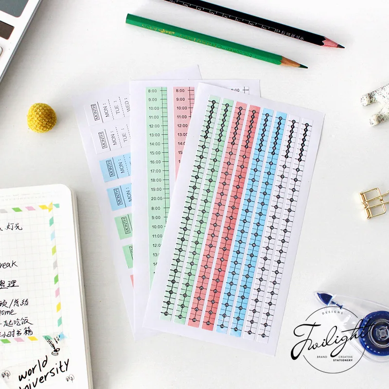 3 Pcs/pack Timeline Stickers Decorative Stationery Stickers Journals ...