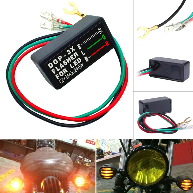 6 Volt Blinker Relay 12V 24V 3-PIN Adjustable LED Flasher Relay Turn ...