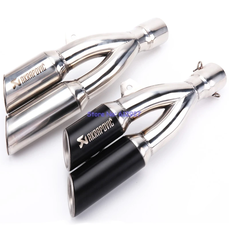 Universal Inlet 51mm Motorcycle Exhaust Muffler Stainless Steel Laser