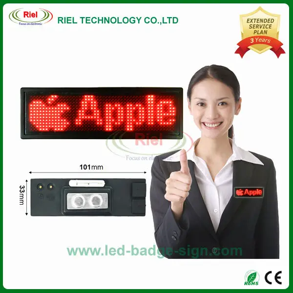 New Style 5 Pcs/lot Russian LED Name Badge Mini Message Scroll Display ...