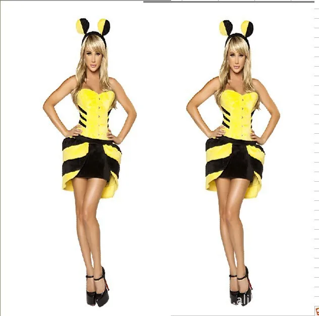 Sexy Womens Bumble Bee Fancy Dress Costume Outfit Sexy Dress Costume 2019 In Sexy Costumes From