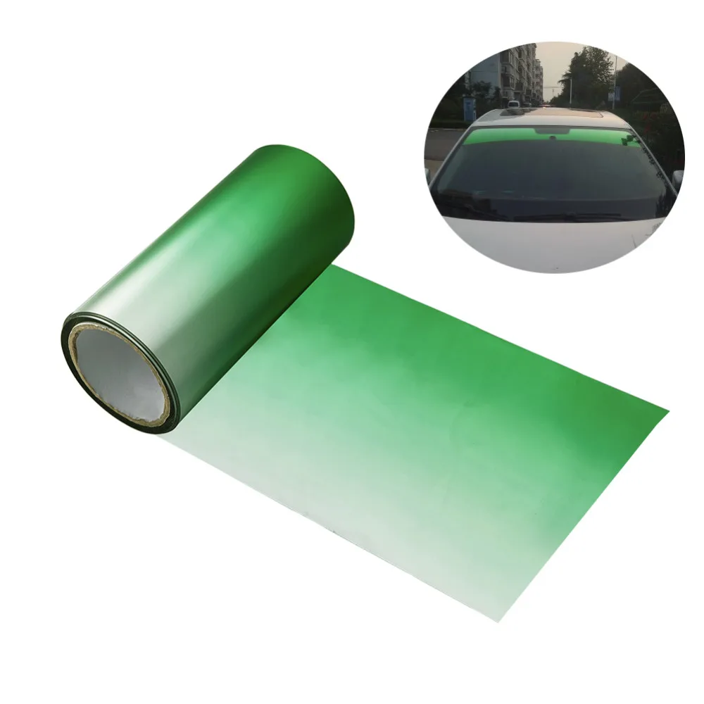 20x150cm Sun Shade Front Windshield Tinted Film Gradient Green Front ...