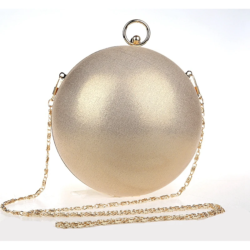 Famous Brand Design Fashion Pearl Ball Shape Evening Bags Cute Gold ...