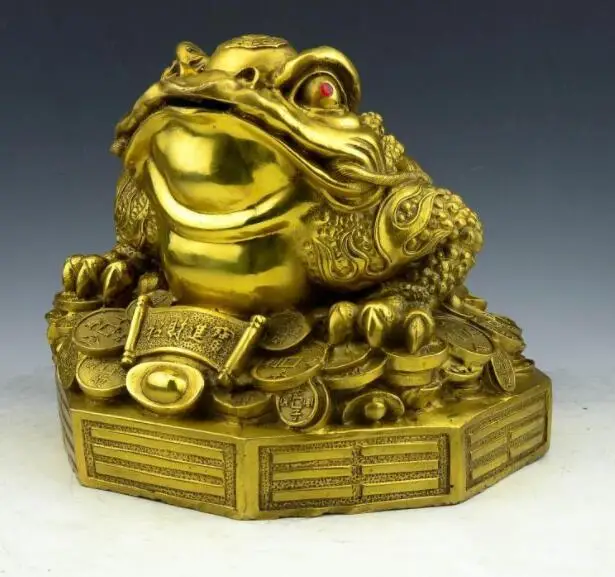 DYZ 1027+++++Pure copper, Golden Toad, three pieces of gold, toad shop ...