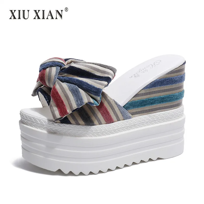 2018 Summer New Design Super High Heel Platform Women Slippers Lovely