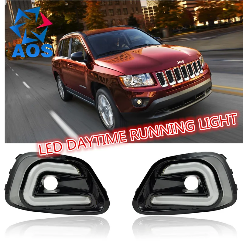 2 unids/set coche luz del coche LED DRL luces diurnas para Jeep Compass ...