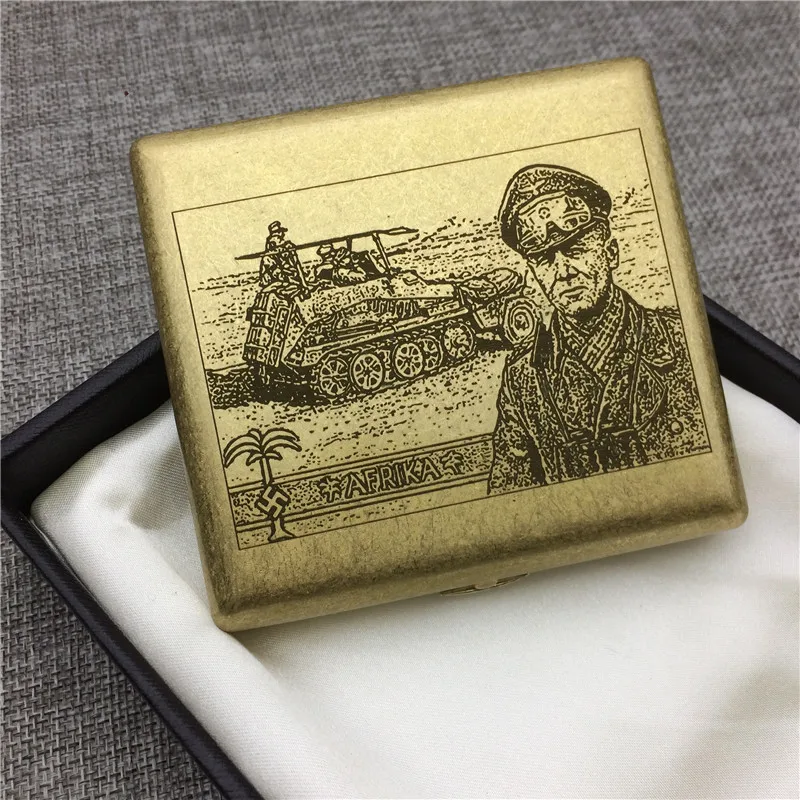 World War 2 Dessert Fox Rommer Copper Cigarette Case Box Male Metal ...