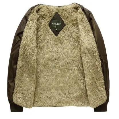 Men's Casual Fleece Fur Inside Heavy Jacket, Autumn Winter Parka ...
