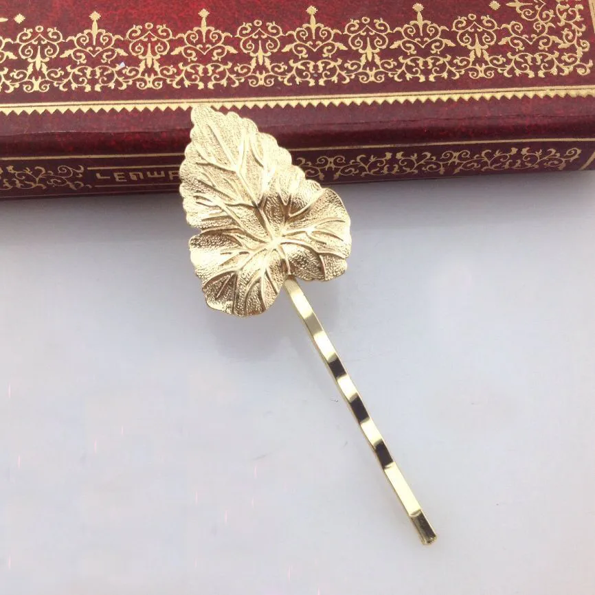 Greek Metal Gold Hairpins Wedding Prom Maple Leaf Hair Clip Pin Bridal ...