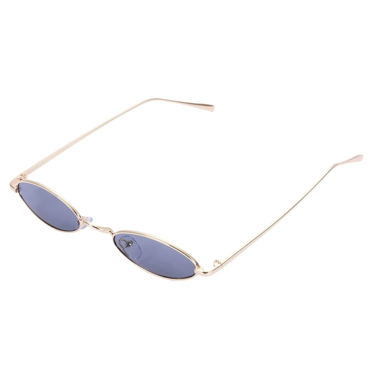 Skinny Oval Sunglasses Women 90s Vintage Small Cat Eye Sun Glassses Men Metal Frame Tiny Small