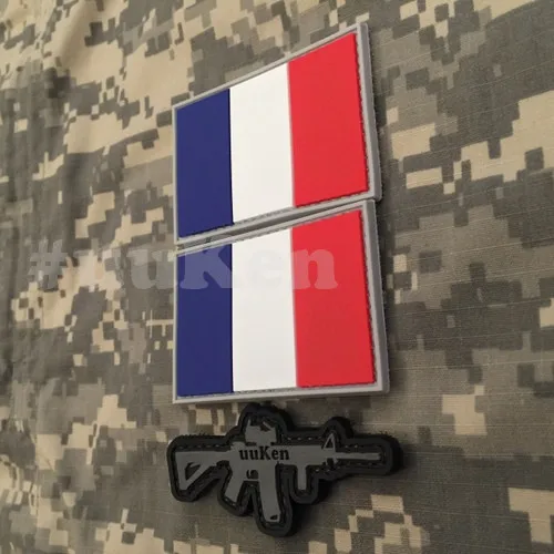 3pcs/Lot 3D Nation Flag PVC Morale Patches France Flag Badges French ...