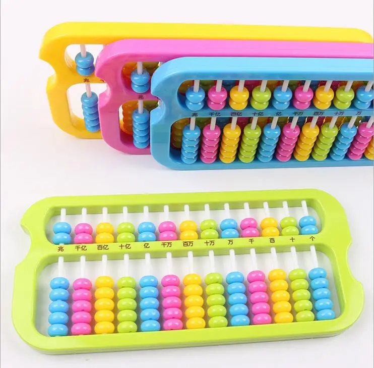 13 column cute small plastic Abacus with colorful beads Chinese soroban ...