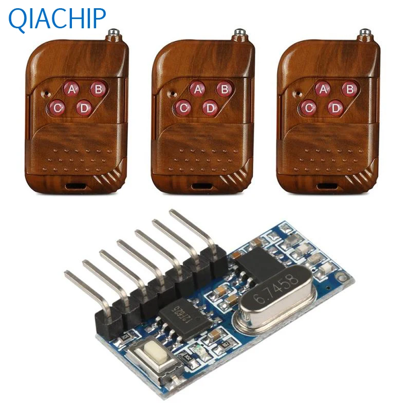 3pcs 433 Mhz Universal Wireless Remote Control Switch DC 12V 4CH Relay ...