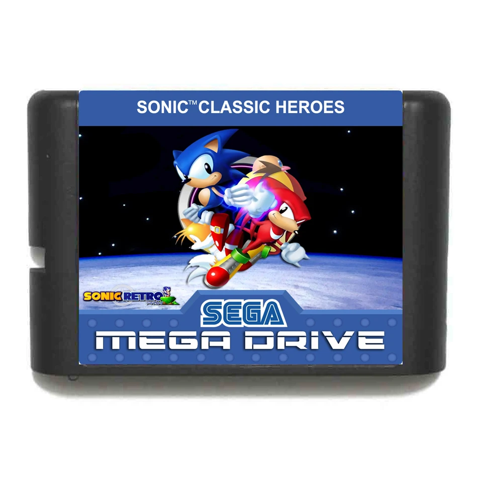 Sonic 클래식 히어로즈 16 비트 MD 게임 카드, 세가 메가 드라이브 제네시스|sonic classic heroes|16 ...
