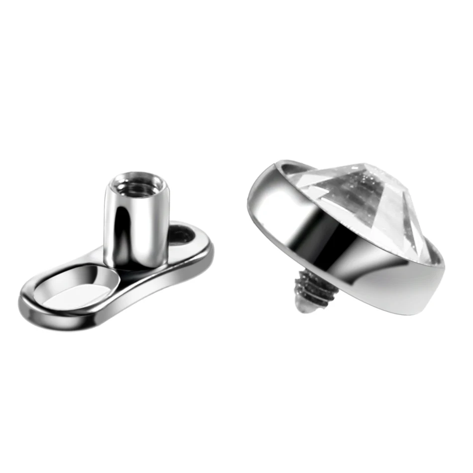 מוצר - 10pcs/lot Micro Dermal Anchor Titanium Piercings Dermal Anchor ...