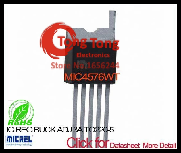 MIC4576WT IC REG BUCK ADJ 3A TO220 5 MIC4576WT 4576 MIC4576 MIC4576W 4576W C4576|adj|adj ...