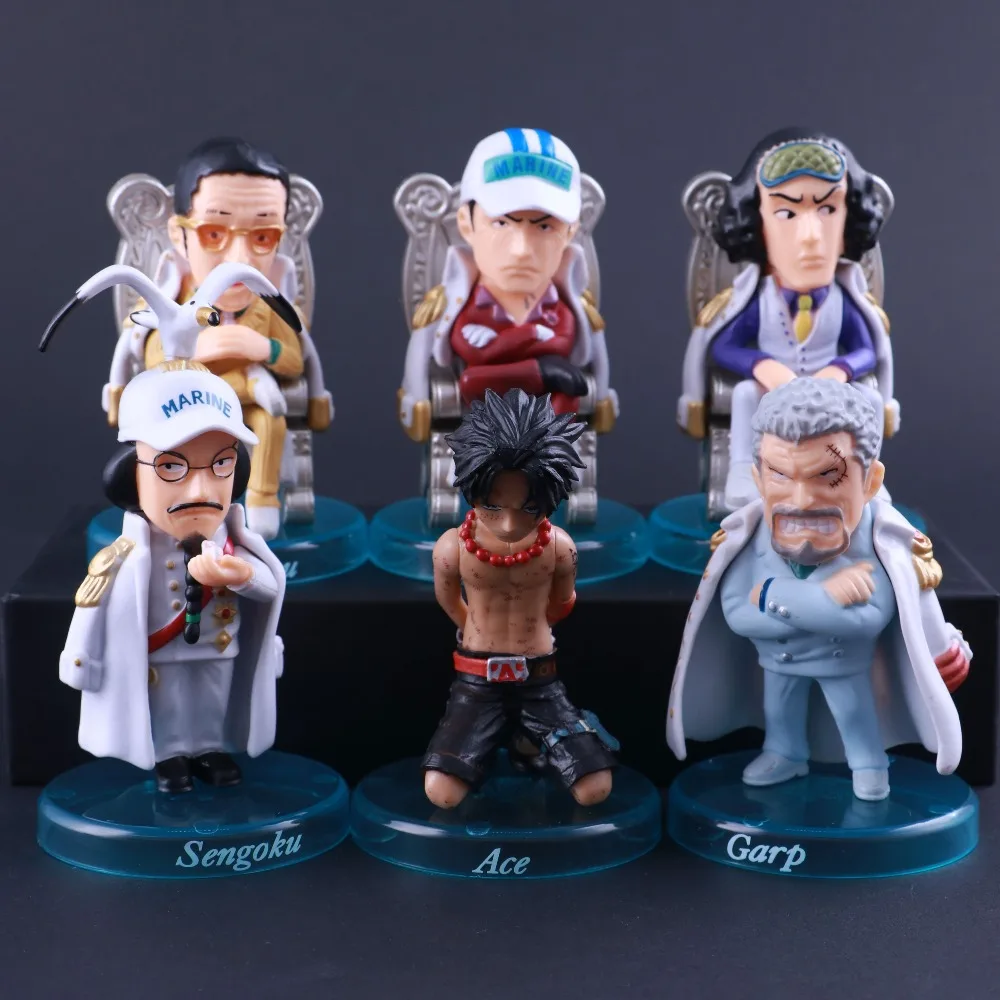 6pcs ONE Piece Marine Kuzan Borsalino Akainu Sakazuki Sengoku Smoker ...
