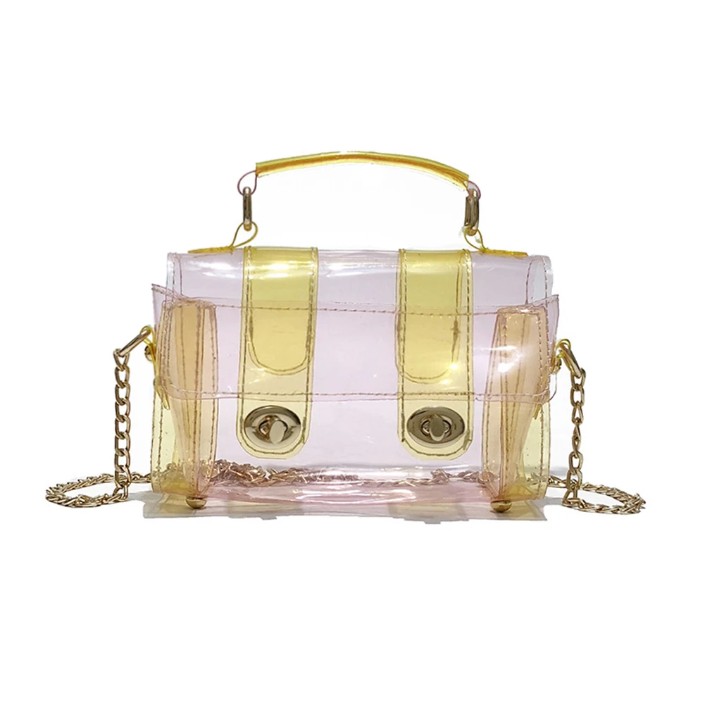 Women's PVC Clear Transparent Shoulder Messenger Bags Tote Handbag ...