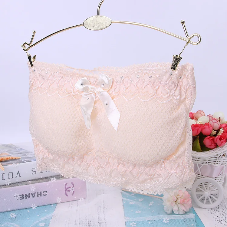 New Solid Lace Teen Girl Training Bras Lace Cotton Comfortable No Rims ...