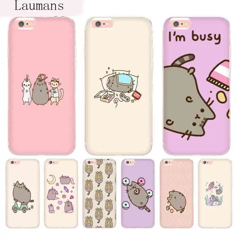BRENCIG pusheen cat Diy Colorful Printing Drawing Phone Case for iphone ...