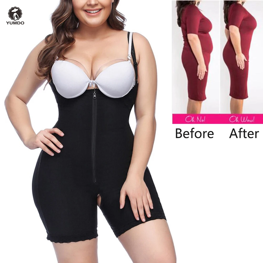 Plus Size Women Full Body Shapewear Underbust Slimming Mid Thigh Shaper