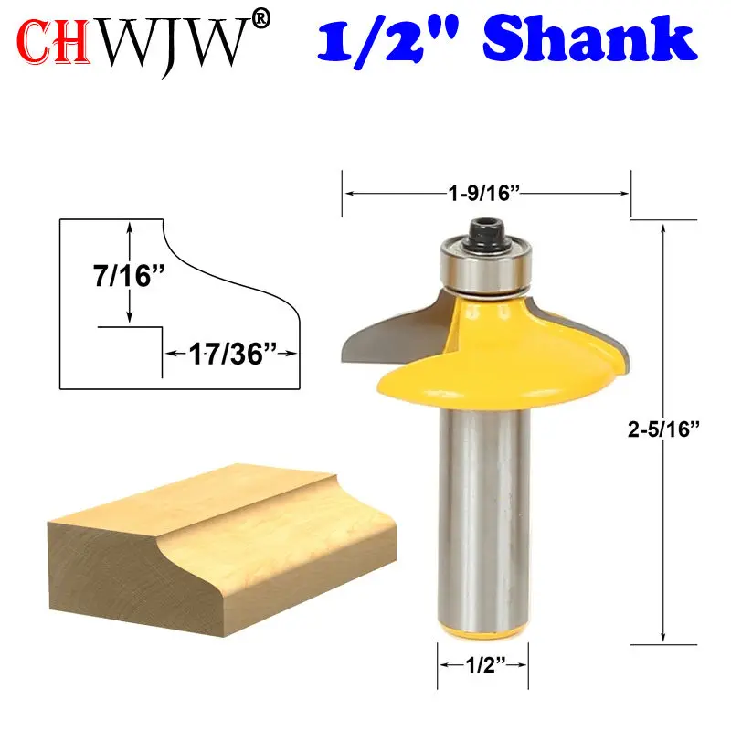 1pc Drawer & Cabinet Door Front Edging Thumbnail Router Bit 1/2" Shank ...