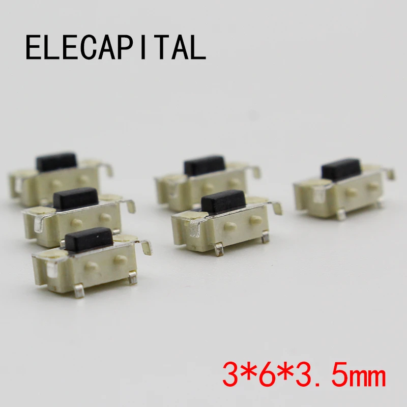 Free shipping 50PCS SMT 3X6X3.5MM Tactile Tact Push Button Micro Switch ...