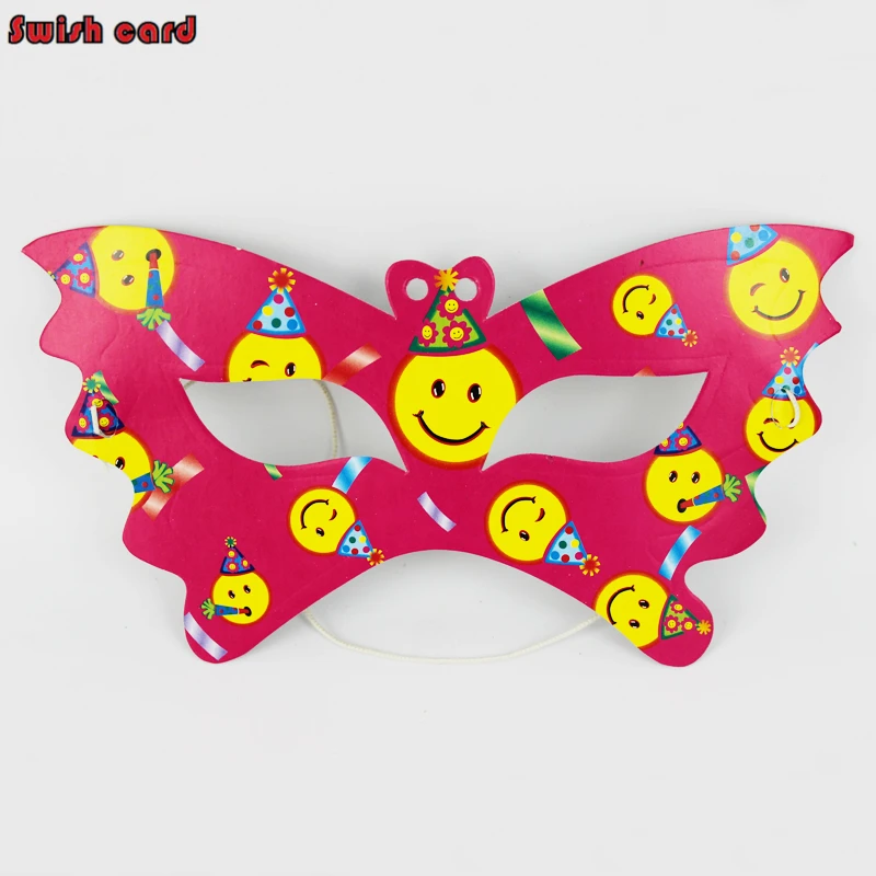 New 6pcs Party Mask Kids Paper Mask Lovely Smile Face Baby Shower Girl ...