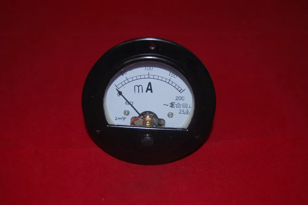 1pc AC 200mA Round Analog Ammeter Panel AMP Current Meter 62T2 AC 0 ...