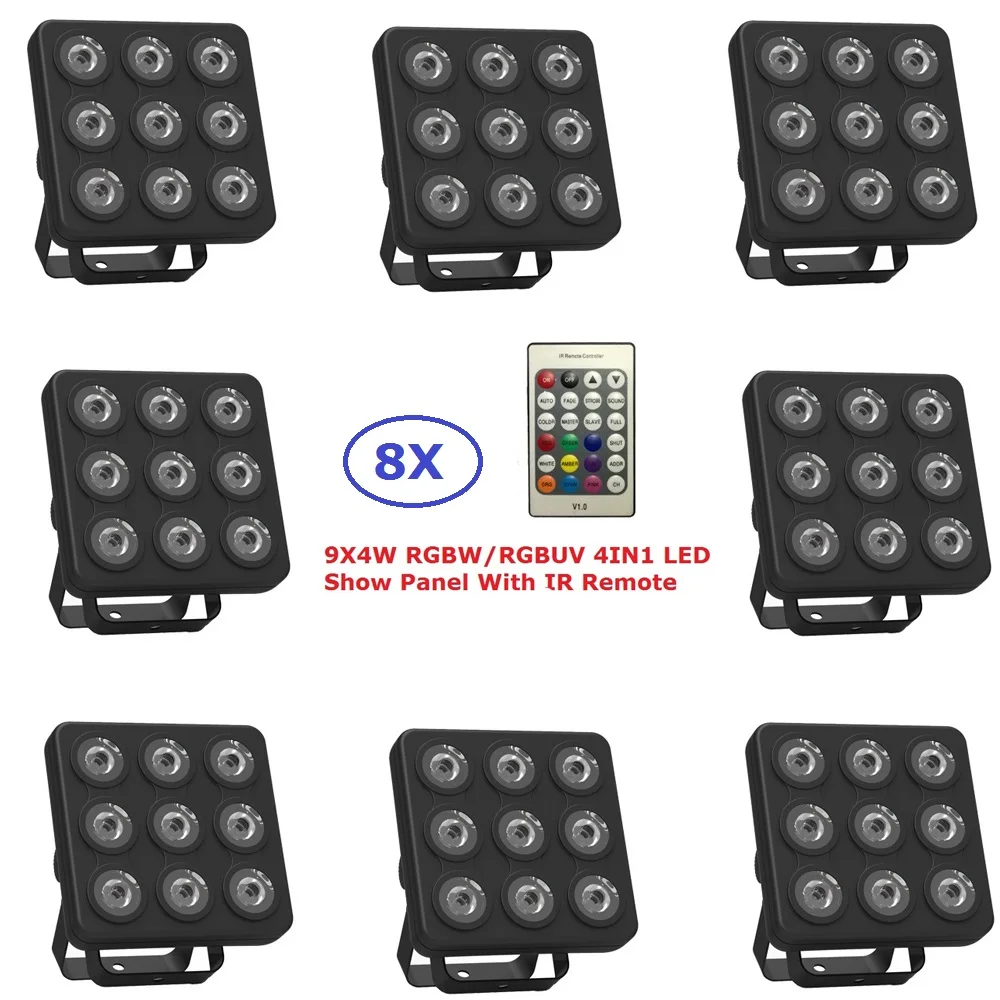 LED Par Light 9X4W RGBW/RGBUV 4IN1 LED Show Panel Flat Par Can Beam ...