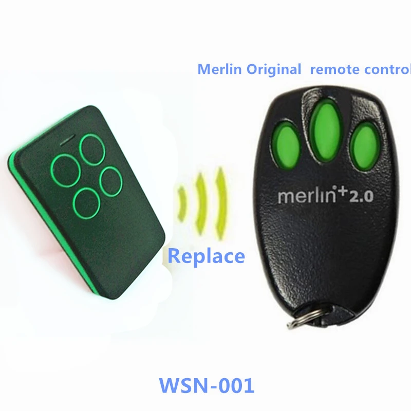 2x merlin C945 compatible 433mhz replacemnet remote control garage gate ...