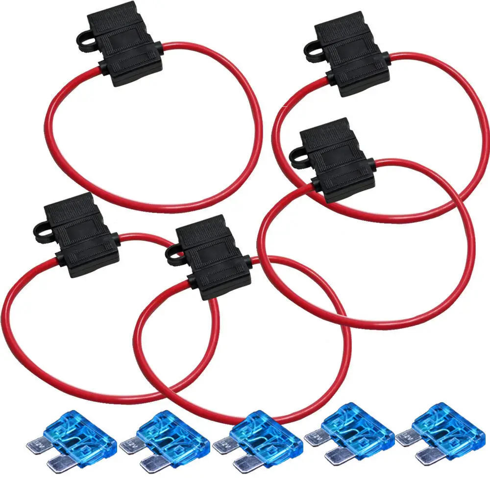 EE support 5Pcs 10 Gauge ATC Fuse Holder W/ FUSE IN LINE AWG Wire ...