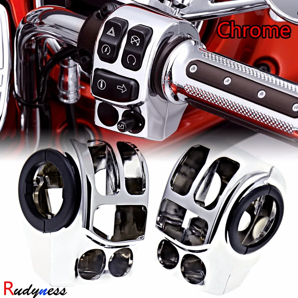 L&R Chrome Handlebar Control Switch Housings For Harley Touring Electra ...