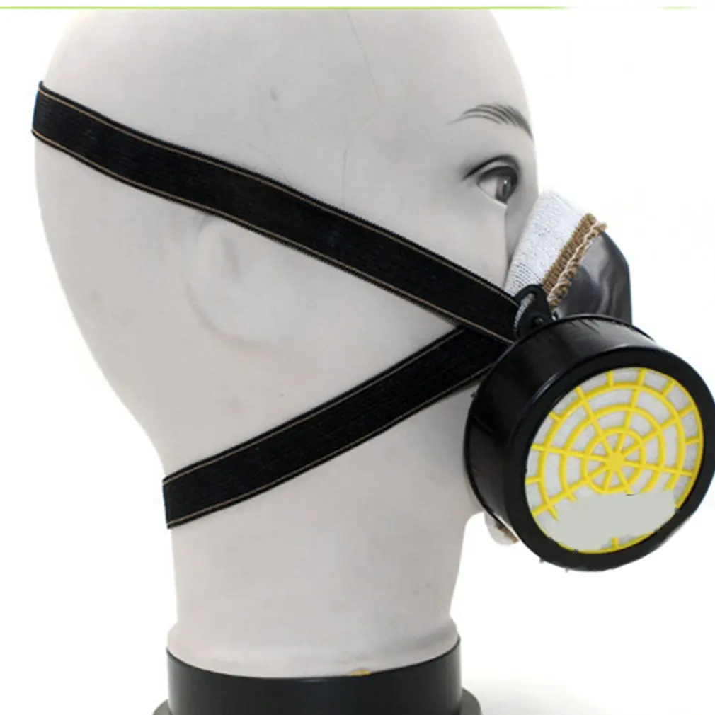 Adjustable Strap Chemical Black Gas Mask Emergency Survival Safety ...