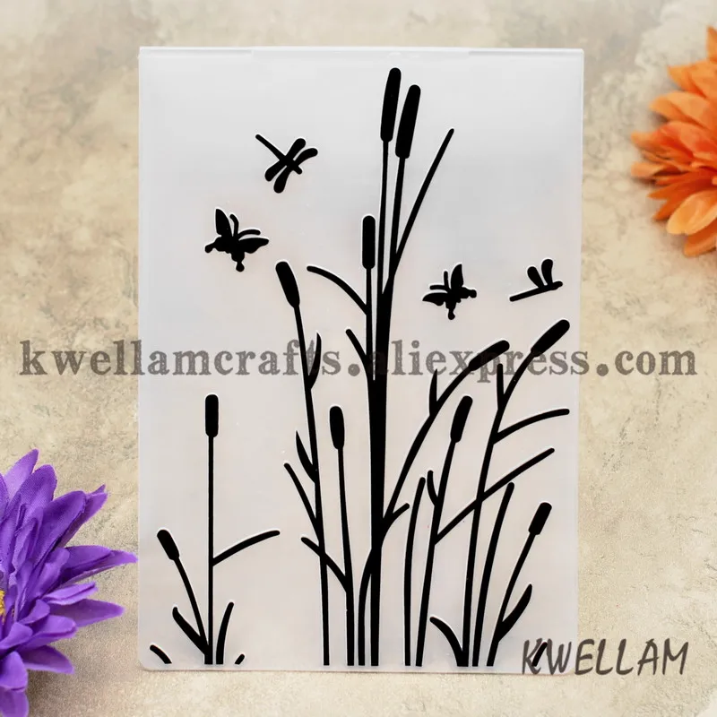 Butterfly-Grass-Plastic-Embossing-Folder-For-Scrapbook-DIY-Album-Card ...