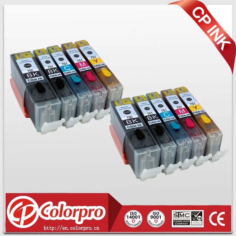 Wholesale 10pk Pgi 750 Cli 751 Edible Ink Cartridge For Canon Ip7270 ...