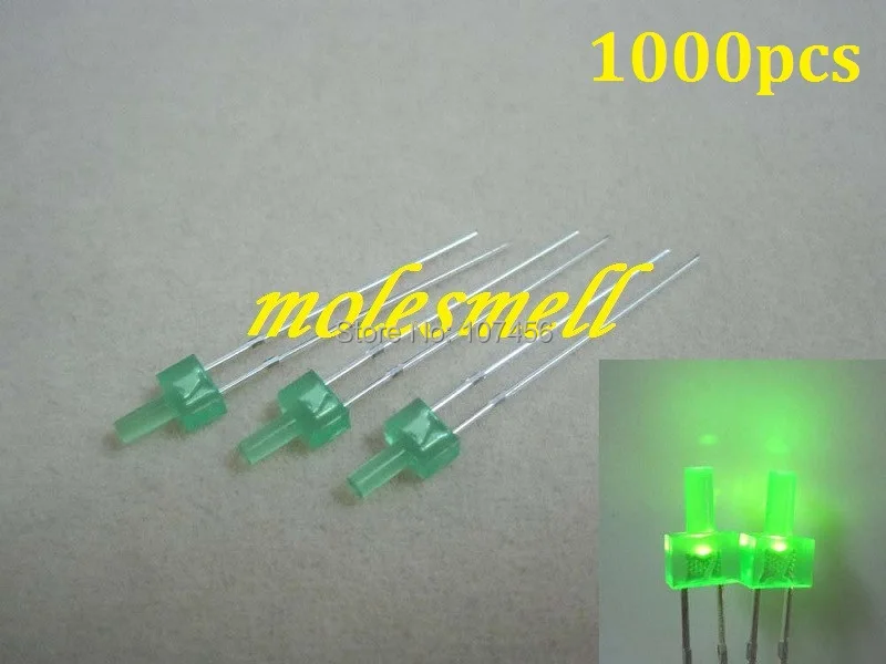 1000pcs-2mm-flat-top-diffused-green-Diffused-LED-2mm-flat-head-green ...