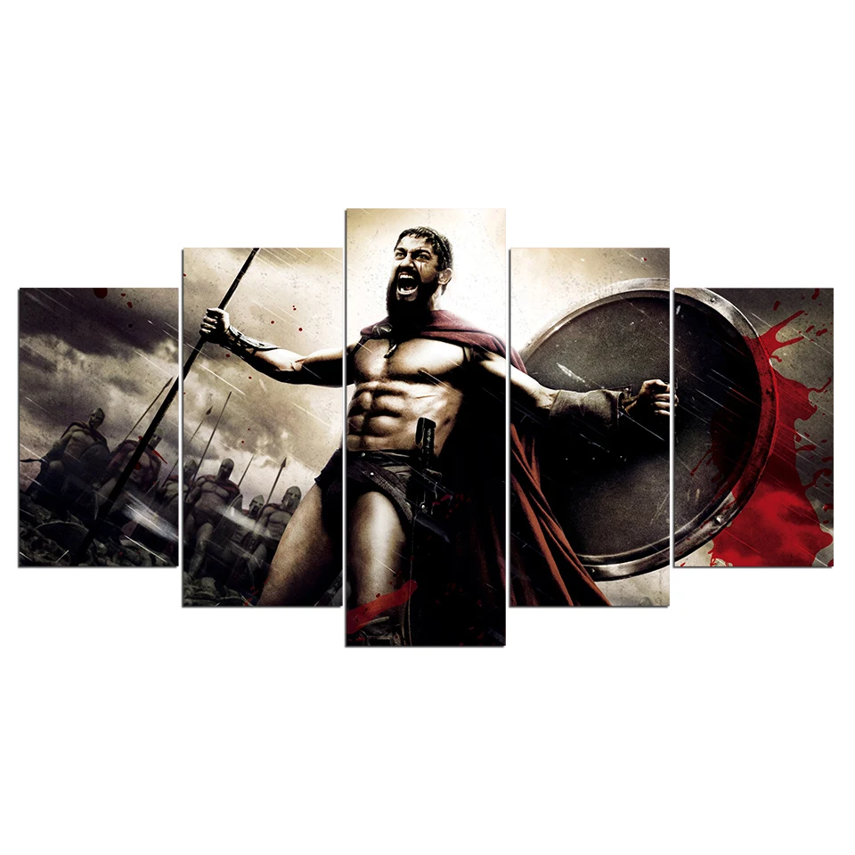 Aliexpress.com : Buy 5 Panel movie 300 warriors of Sparta poster Wall ...