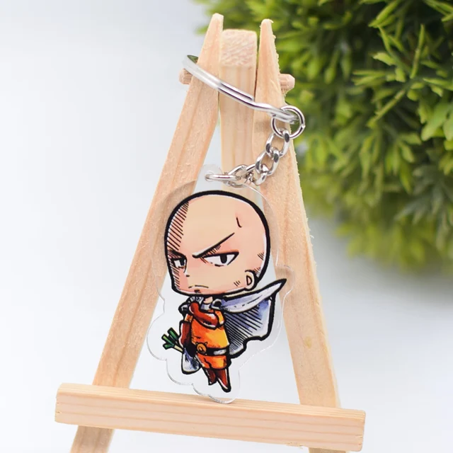 One Punch Man Keychain Cute Double Sided Saitama Keychain