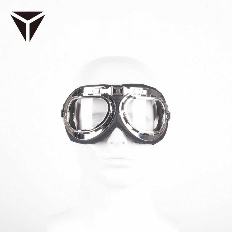Leather Motorcycle Wwii Goggles Vintage Uv Masque Moto Cross Scooter Goggles Ski Glasses Classic