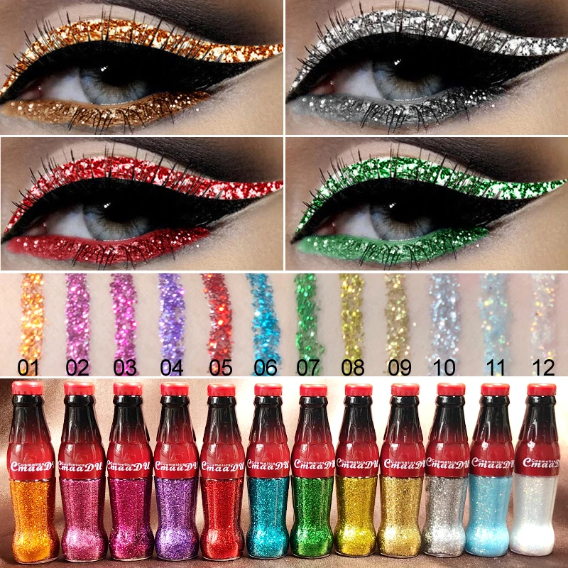 Professional Colorful Eyeliner Makeup Cola Liquid Glitter Eye Pigment ...