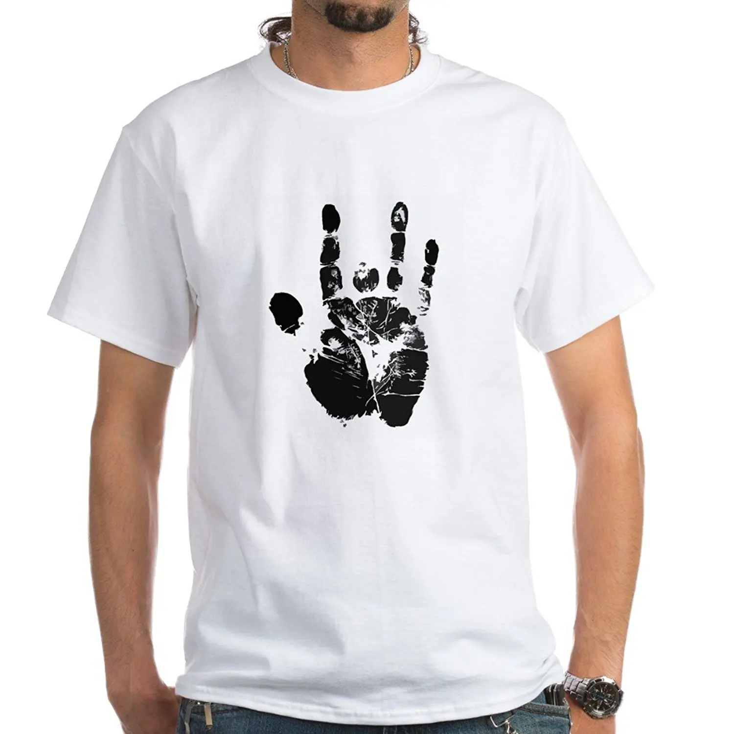 CafePress Jerry Hand Print T Shirt 100% Cotton T Shirt, White|cotton t ...