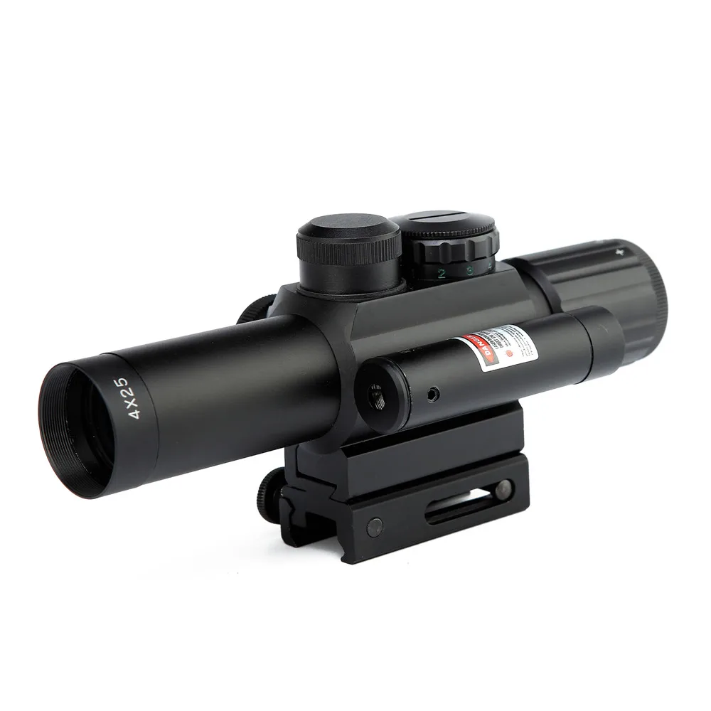 Tactical Rifle Scope 4X25 Red Dot Sight Scope & Laser Sight Holographic ...