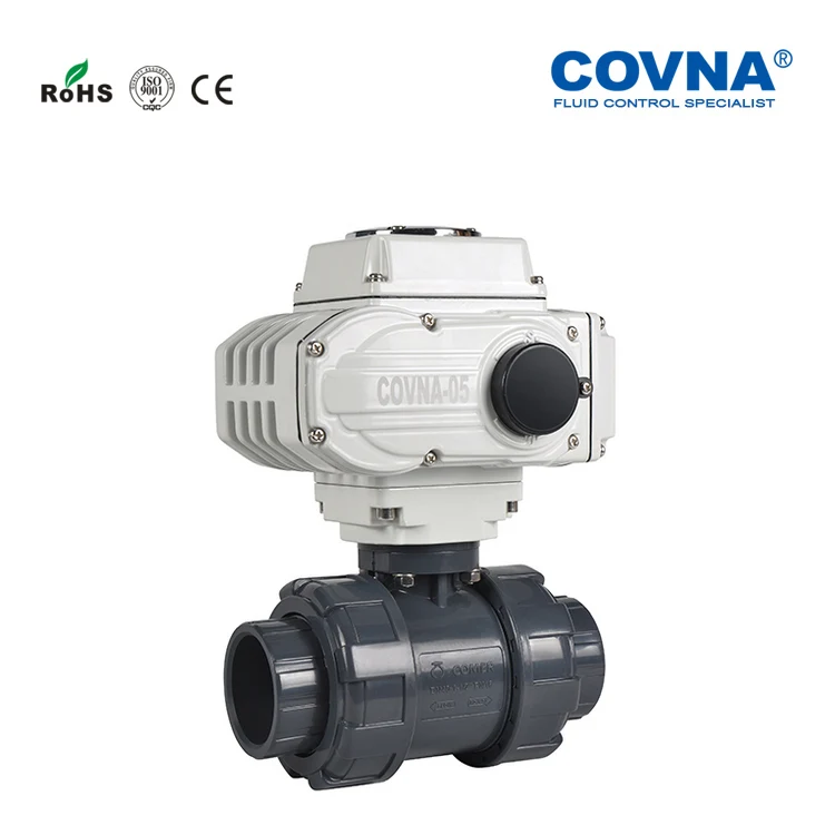 1/2 inch DN15 UPVC Double Union Electric Ball Valve Plastic Motorized ...