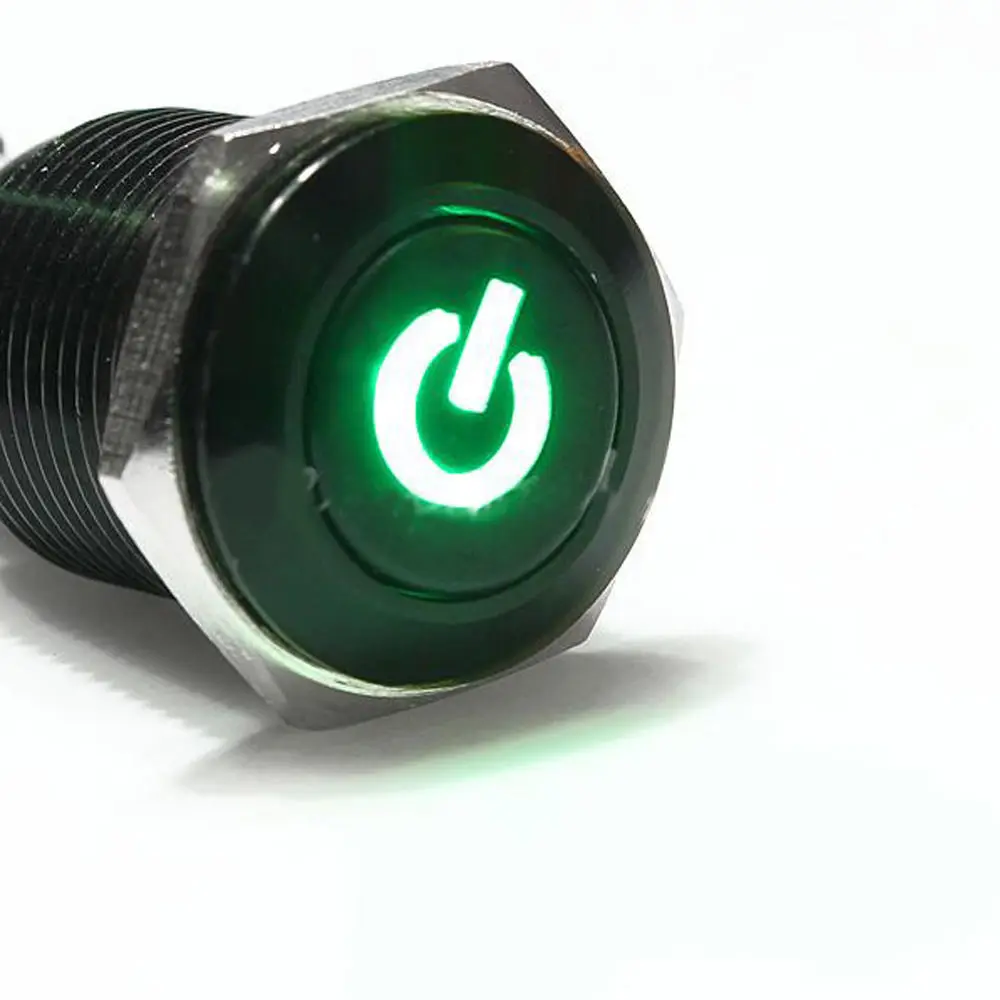 Ee Support16mm 12v 3a Colors Led Light Switch Black Metal Push Button ...